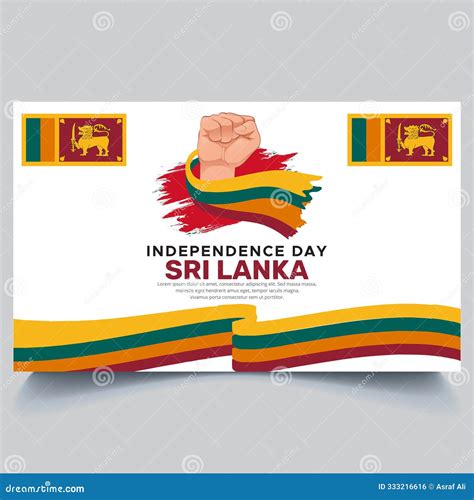 Happy Sri Lanka Independence Day Banner And Hand Flag Design Vector