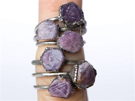 RAW Ruby Stacking Ring Real Ruby Jewelry Natural Ruby Ring Rough Ruby Stacking Ring Raw