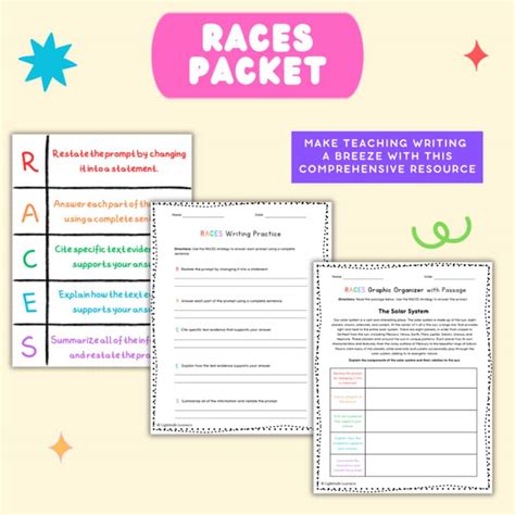 Races Writing Strategy Teks Aligned Staar Constructed Response