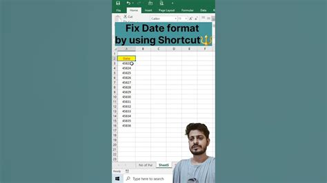 Fix Date Format By Using Shortcut Excel Exceltips Exceltricks