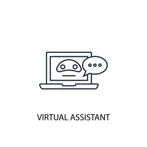 Premium Vector Virtual Assistant Concept Line Icon Simple Element
