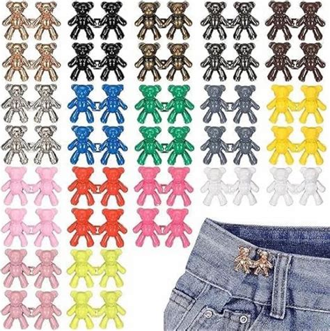 Metal 1 Pair Cute Bear Snap Buckles Packaging Type Polypack Small At