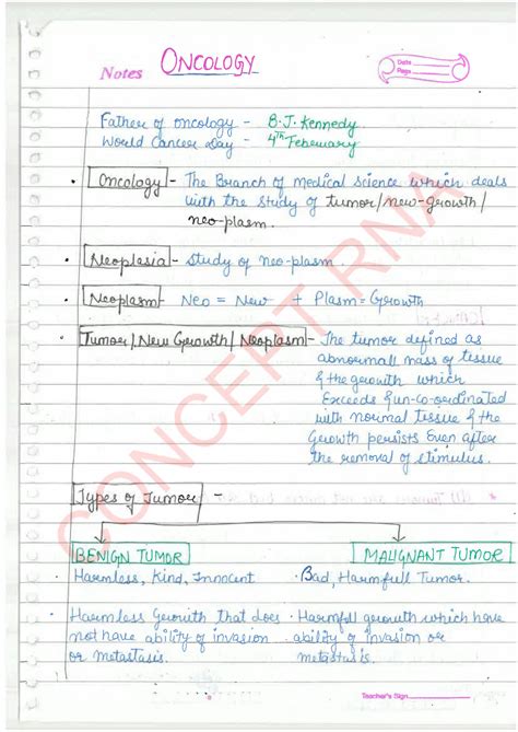 Solution Oncology Complete Nursing Notes Studypool