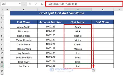 How To Split First And Last Name In Excel 6 Easy Ways Exceldemy