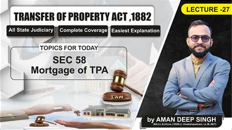 Sec 58 Mortgage Of Tpa By Prof Aman Deep Singh Hindi Eng