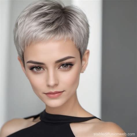 Short Haired Woman Stable Diffusion Online