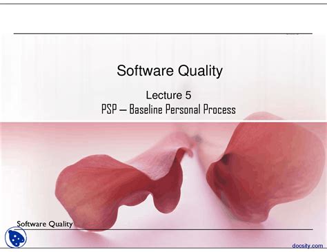 Psp Baseline Personal Process Software Quality Lecture Slides Docsity