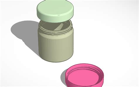 3d Design Threaded Jar With Lid Pot Tinkercad