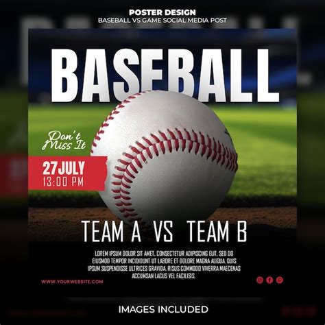 Premium Psd Baseball Game Social Media Post Template
