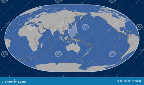 Philippine Sea Tectonic Plate Contour Loximuthal Boundaries Stock Illustration Illustration