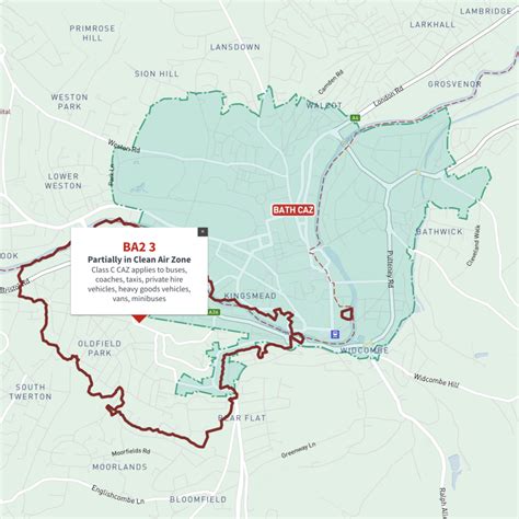 Interactive Map Of Bath Clean Air Zone And All Ba Postcodes Maproom