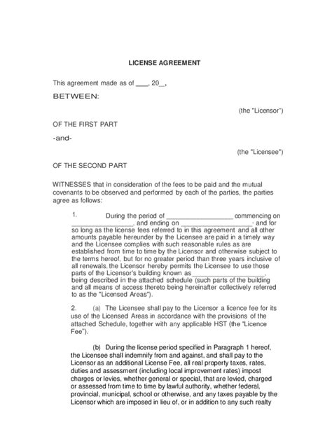 Fillable Online Licensing Agreement Definition Example Pros And