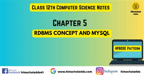 Ch 5 Rdbms Concept And Mysql Himachal Adda