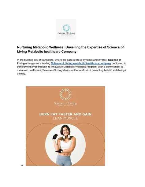 Ppt Nurturing Metabolic Wellness Unveiling The Expertise Of Science