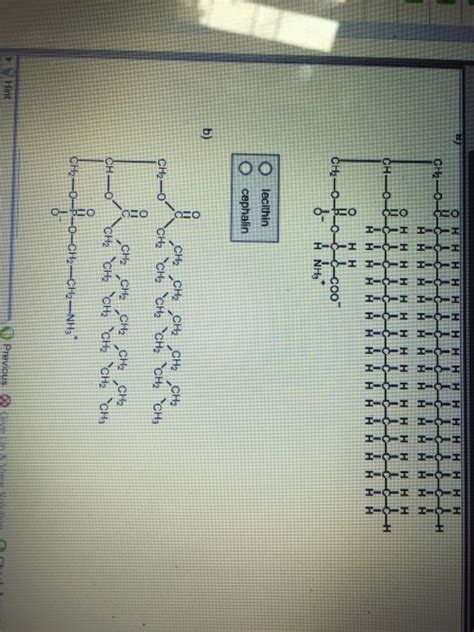 Solved Ch2 O0 O Lecithin O Cephalin B H2 Hint Previous
