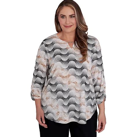 Plus Size Alfred Dunner Classic Stripe Dots Top