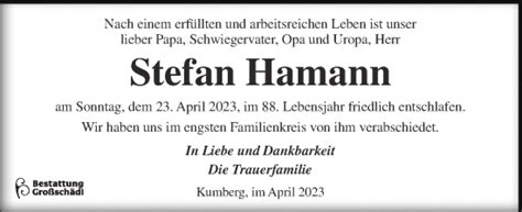 Traueranzeigen Von Stefan Hamann Trauerkleinezeitungat
