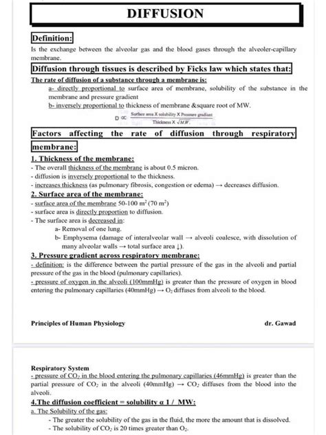 Diffusion O2 And Co2 Transport Pdf