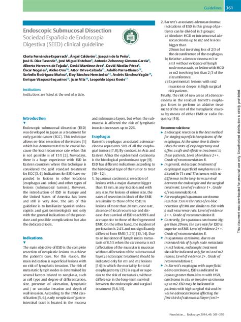 Pdf Endoscopic Submucosal Dissection