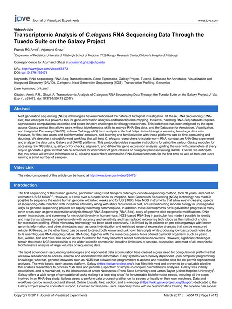 Pdf Transcriptomic Analysis Of C Elegans Rna Sequencing Data Through