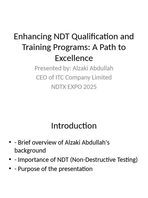 enhancing ndt programs presentation pdf