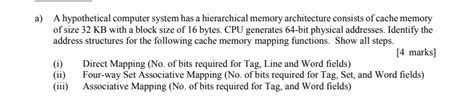 solved a a hypothetical computer system has a hierarchical