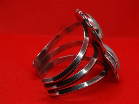 Sterling Silver And Turquoise Cuff Bracelet 708 Grams Gem