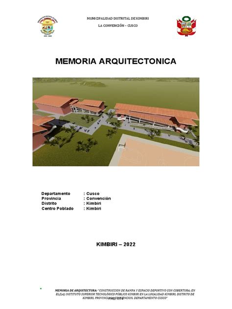 Memoria Descriptiva De Arquitectura Pdf