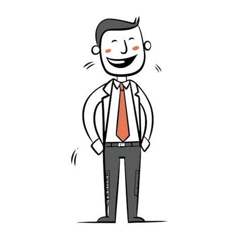 Hombre De Negocios De Pie Con Las Manos En Los Bolsillos Ilustración