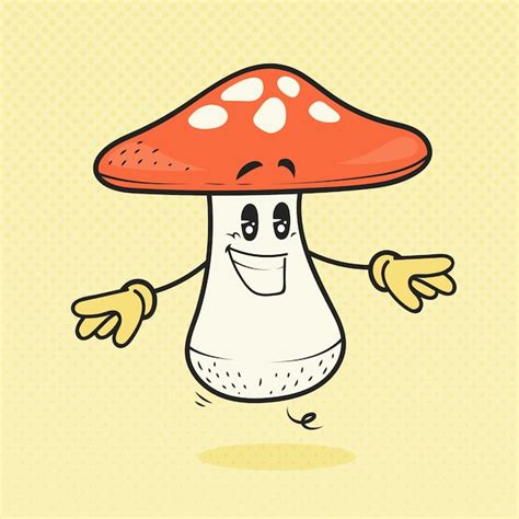 Free Vector Hand Drawn Mushroom Cartoon Illustration
