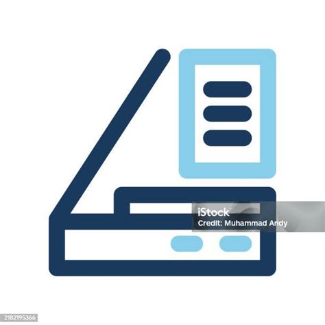 스캐너 기계 아이콘은 기술 장치 및 사무실의 라인 기호를 색칠합니다 웹사이트 Ui 및 모바일 앱에 사용할 수 있습니다 0명에 대한 스톡 벡터 아트 및 기타 이미지 Istock