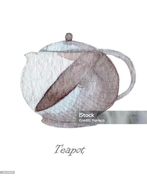 다양한 모양과 색상의 수채화 도자기와 세라믹 주전자의 수채화 이미지 0명에 대한 스톡 벡터 아트 및 기타 이미지 0명 개체 그룹 꽃 식물 Istock