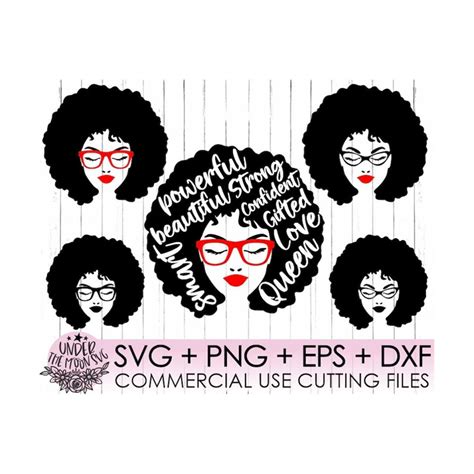 Afro Woman Svg Bundleafro Girl Svgafrican American Woman S Inspire