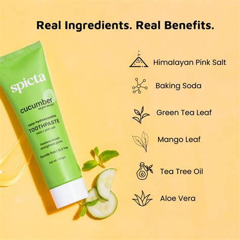 Spicta Tasty Cucumber Peach Kit Fluoride Free And Sls Free Toothpaste