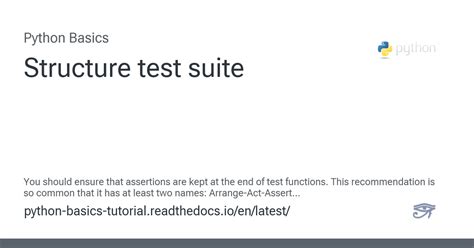 Structure Test Suite Python Basics 2510