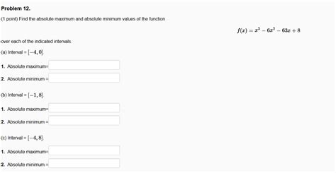 solved problem 12 1 ﻿point ﻿find the absolute ﻿maximum and