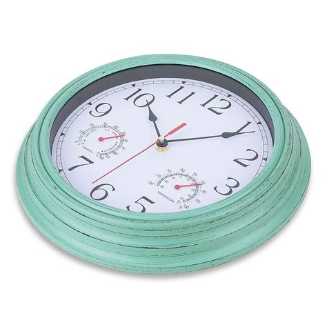 Mumtop Waterproof Outdoor Clock With Thermometer And Hygrometer