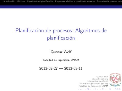 Planificación de procesos Algoritmos de