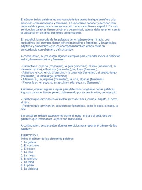 Unidades Pdf Género Gramatical Semántica