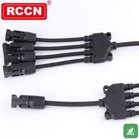 Mc4太阳能光伏组件 太阳能光伏接头，lq 1t4c四转一连接器 上海日成rccn
