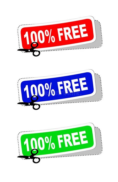 Cut Out Coupons With The Text 100 Free Stock Illustration
