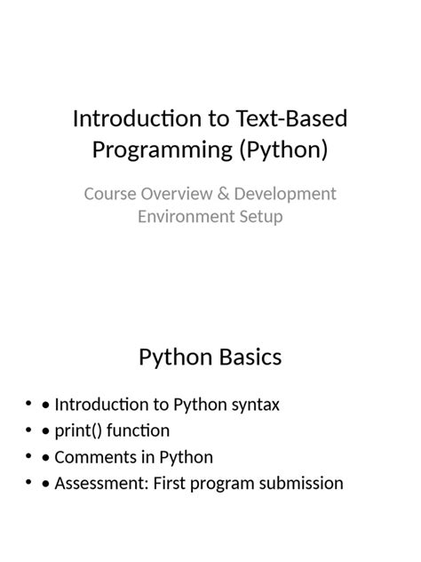Python Programming Basics Course Pdf