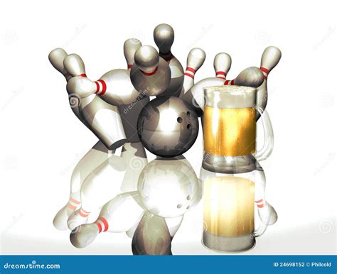 Bowling Party Template A6 Format Size Vector Clip Art Illustration