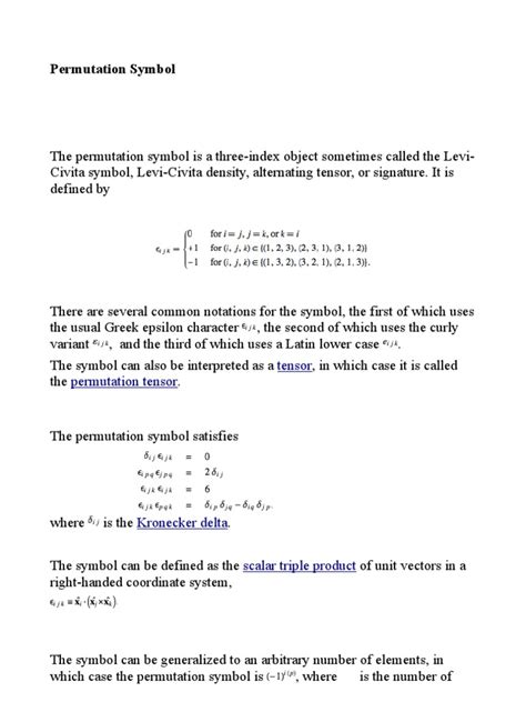 Permutation Symbol Pdf