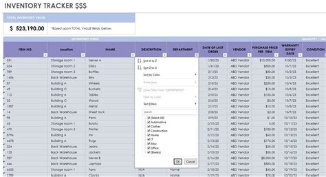 Excel Inventory Tracker Sheet With Formulas And Graphs Excel Inventory Sheet For Organization