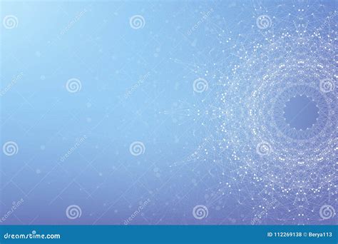 Fractal Element With Connected Lines And Dots Big Data Complex Stock Illustration