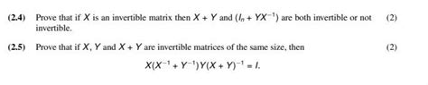 Solved 2 1 Solve For X In The Matrix Equation Below Chegg Com