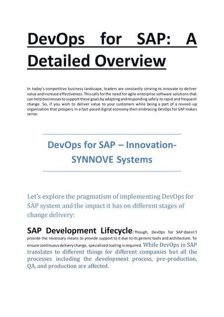 Dev Ops For Sap Pdf