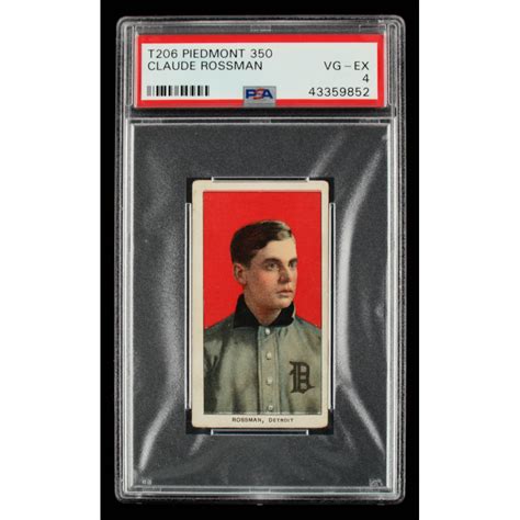 Claude Rossman 1909 11 T206 416 Psa 4 Pristine Auction