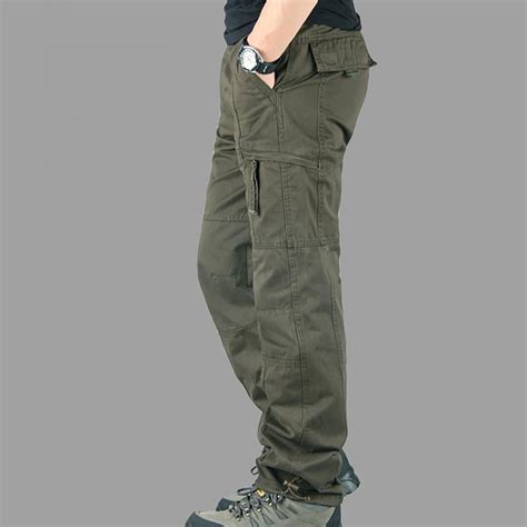 Guzom Mens Cargo Pants Slim Fit Stretch Casual Straight Leg Outdoor